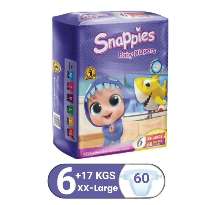 SNAPPIES BABY DIAPER SIZE 06 (60 PIECES) | Daraz.pk