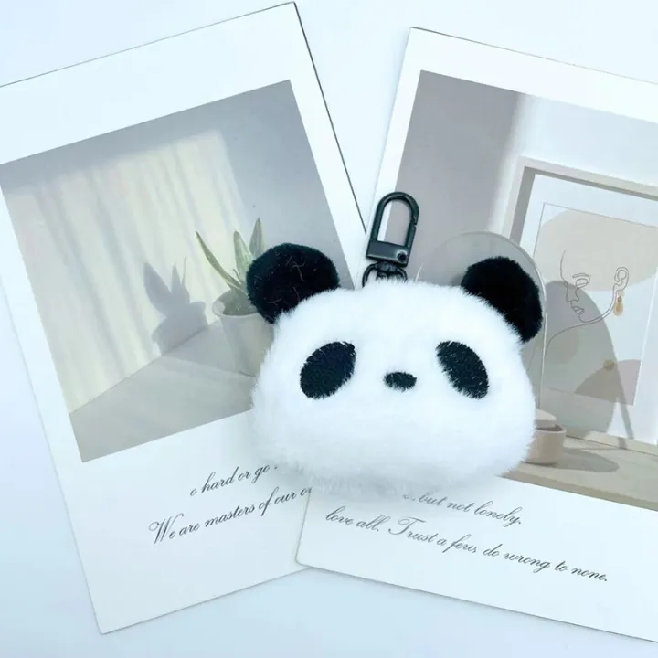 Cute Panda Keychain Plush Keychain Stuffed Bag Pendant Panda Keyring ...