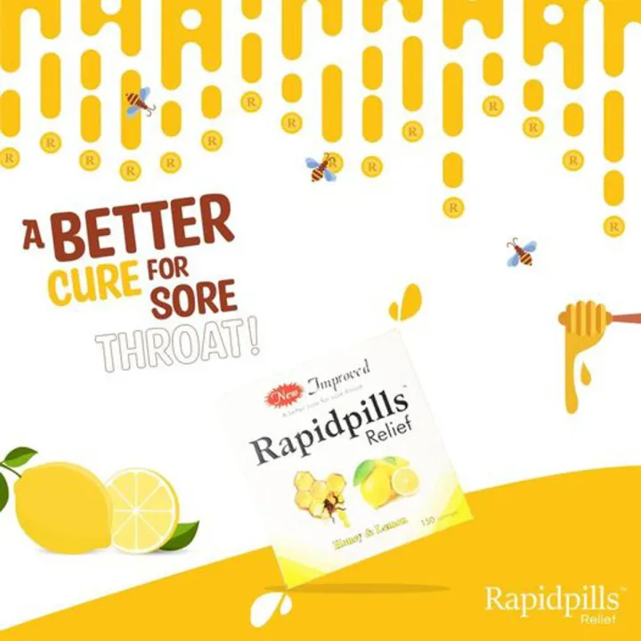 Single Strip of RapidPills Relief Lozenges with Honey and Lemon - For ...