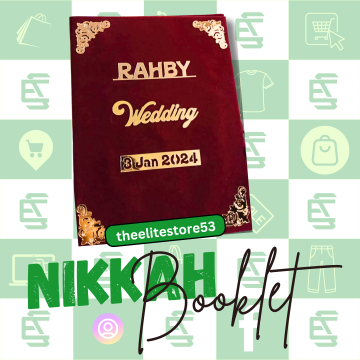 Customized velvet nikkah book For Your Nikkah | Daraz.pk