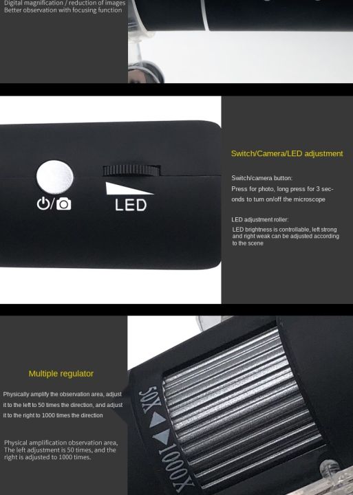 Portable HD 2 Million Pixels 1000 Times WiFi Electronic Digital ...