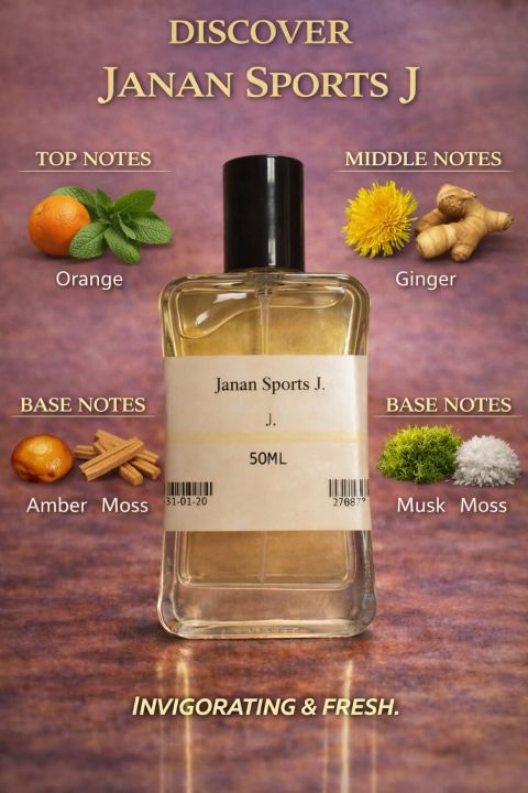 Perfume for Men - Janan Sports J Fragrance | Fresh & Invigorating 50ml ...