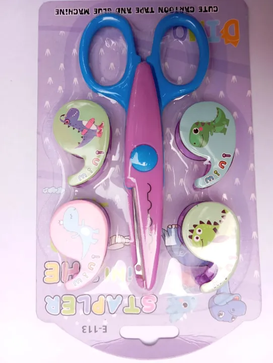 5 in 1 - Cute DIY Stationery Kids Playing Scissor Set With 4 Tapes ...