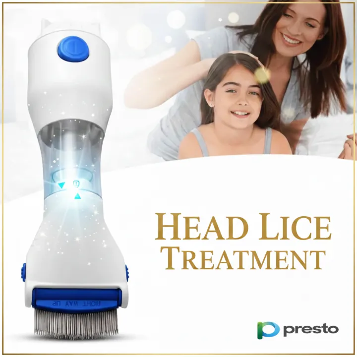PRESTO Premium Electric Vacuum Lice Removal Comb – Powerful Head Lice ...