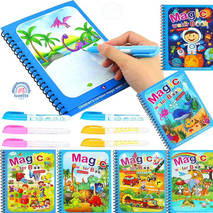 Magic Water Book; Water Drawing Book, Magic book for kids. Reusable ...