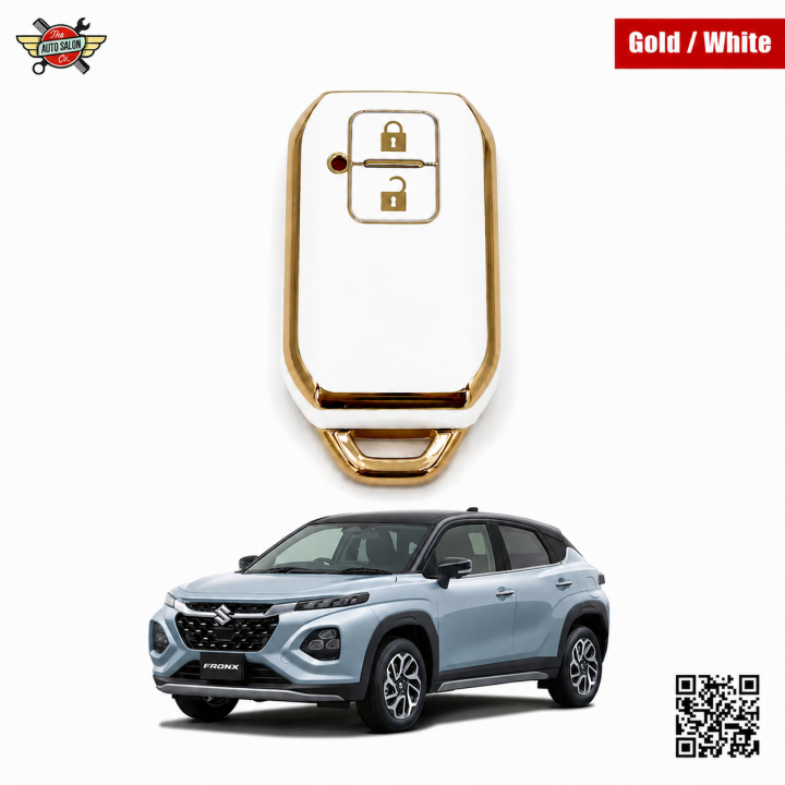 Suzuki Fronx 2026 TPU Remote Key Cover White Gold | Premium Soft TPU ...