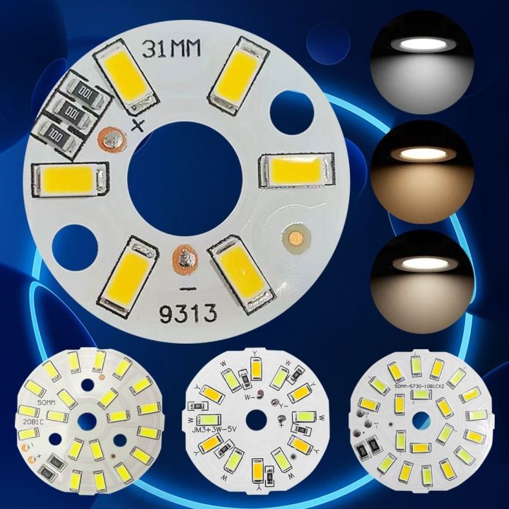 5PCS Accessories 3W 5W 10W LED Source Chip White/Warm White Round Light-Emitting Diode Light ...