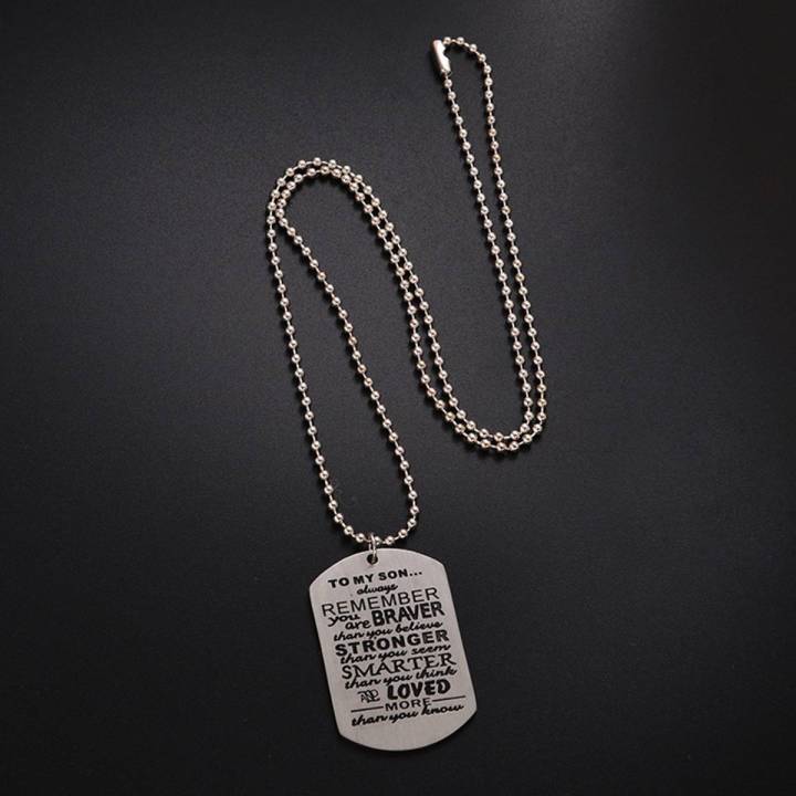【KuaKe Mall】TO SON Military Army Style Dog Tag Steel Men's Necklace ...