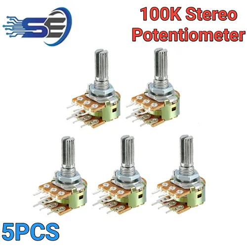 5/10PCS 50K 100K Ohm Variable Resistors Dual Rotary Potentiometer 6 Pin ...