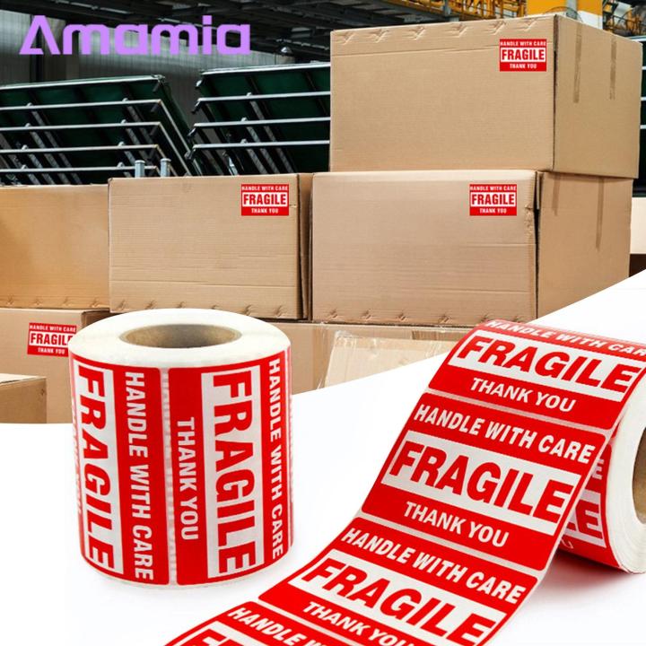 Fragile Label Sticker Handle with Care Fragile Stickers 500pcs/roll Red ...