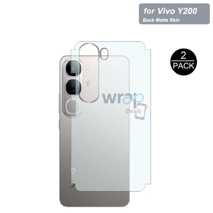 2 Pcs vivo y200 Back Matte Protector Sticker Soft Skin Vinyl Lamination ...