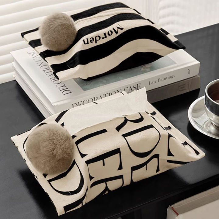 1PC Simple Tissue Cover High-End Storage Bag Cream Tissue Box Light ...