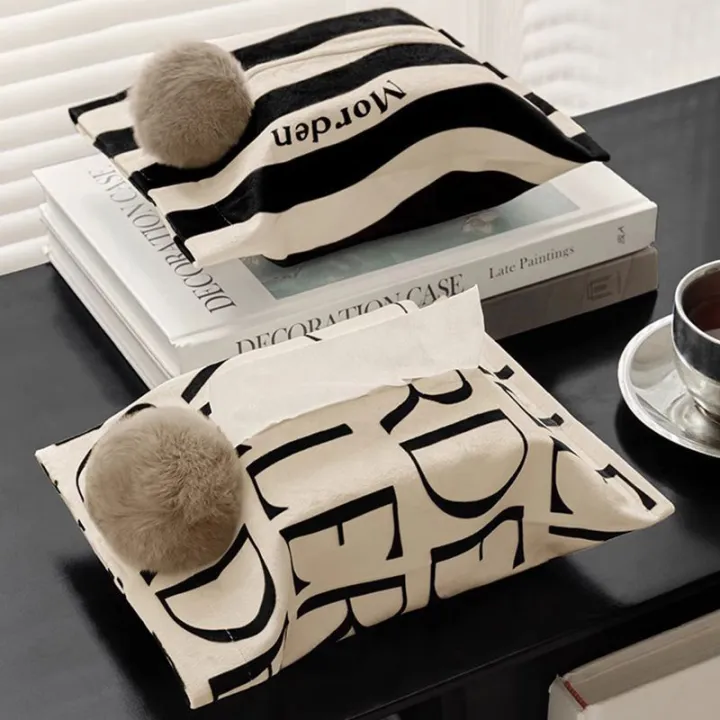1PC Simple Tissue Cover High-End Storage Bag Cream Tissue Box Light ...