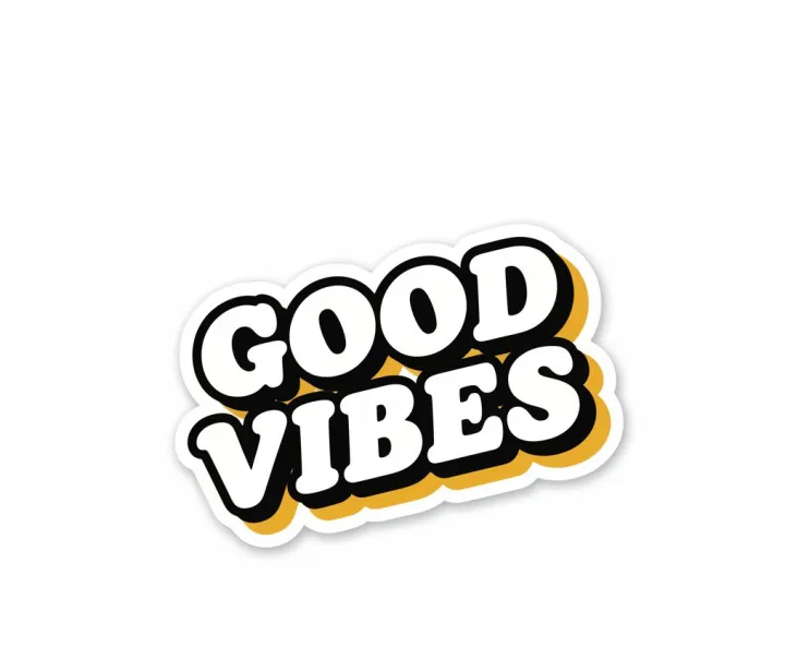 Good Vibes Sticker Positive Vibes Decal Retro Vibes Sticker Feel Good ...