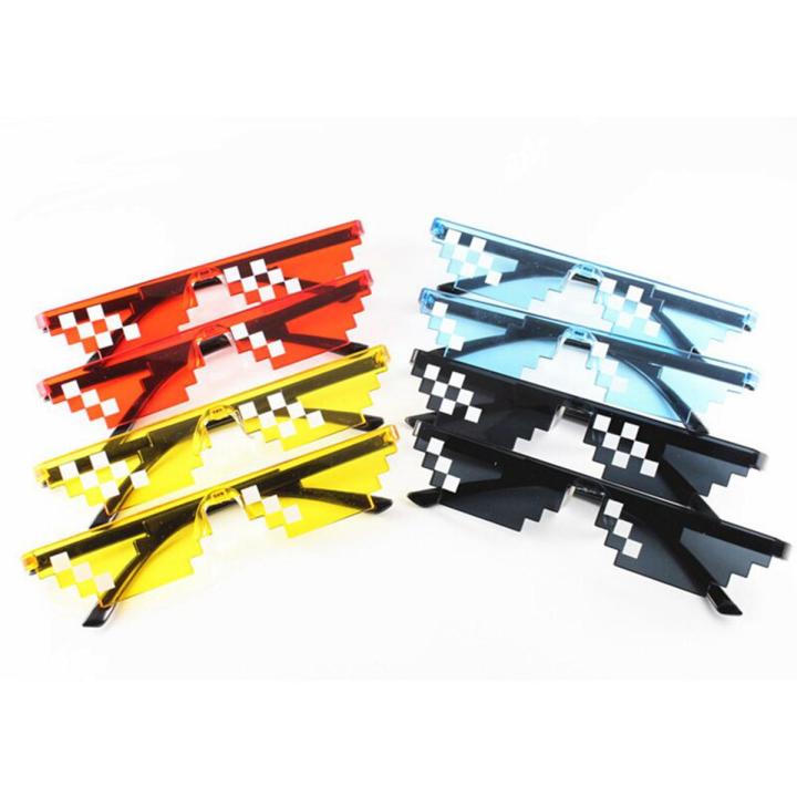 Thug Life Mosaic Glasses Sunglasses Men Women 8 Bit Coding Pixel Trendy ...