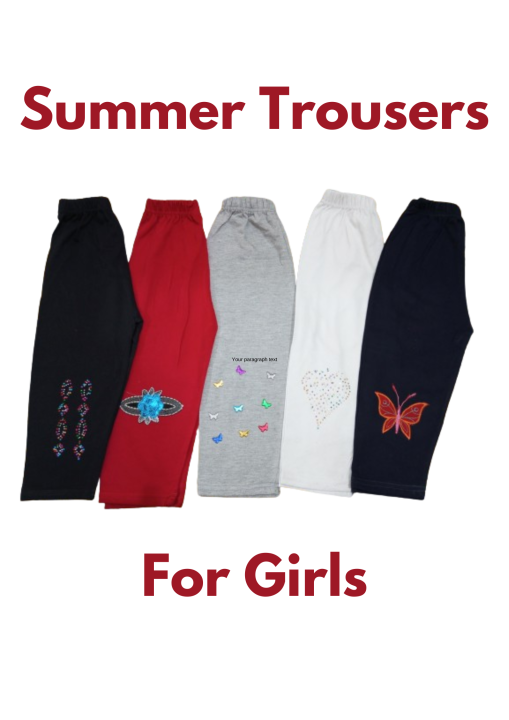 Pack off 2 pcs Summer Trousers for Girls 1 year to 12 years. | Daraz.pk