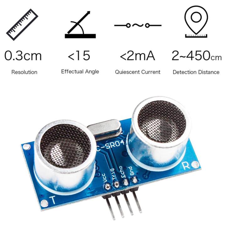 5Pcs Ultrasonic Module HC-SR04 Distance Sensor with 2Pcs Mounting Bracket for Arduino R3 MEGA ...