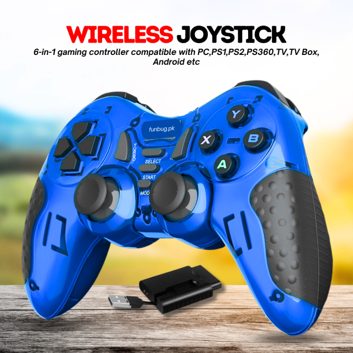 【6 In 1】 Wireless Gaming Controller Joystick Joypad Gamepad For Playstation Pc Computer 8440