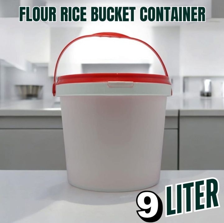 Flour / Rice Container Bucket Airtight Rice Flour Bucket 9 Liters ...