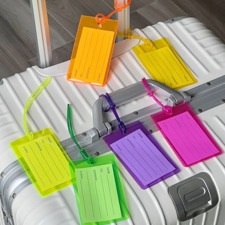 Portable Fluorescent Luggage Tag Colorful Boarding Pass Baggage Name ...