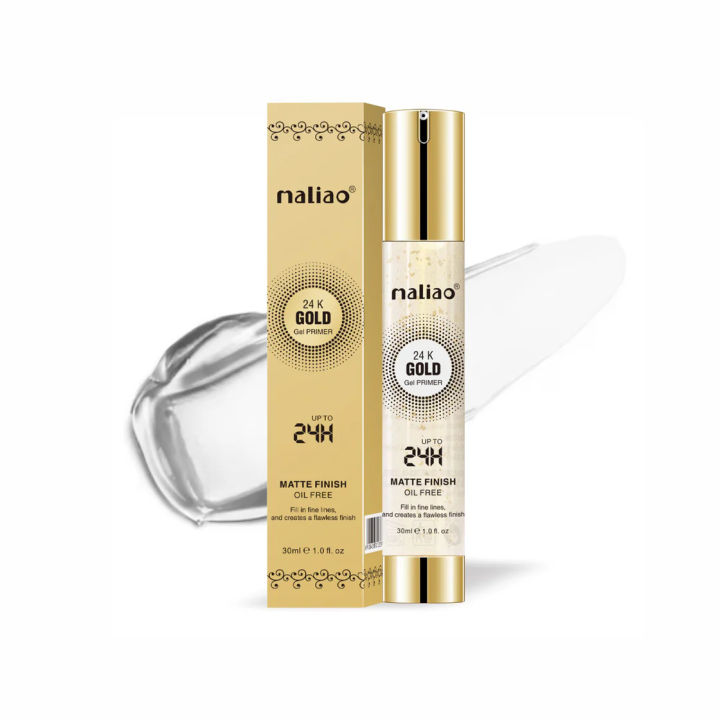 24K Gold Gel Matte Finish Oil-Free Primer - Flawless Base for Lasting ...
