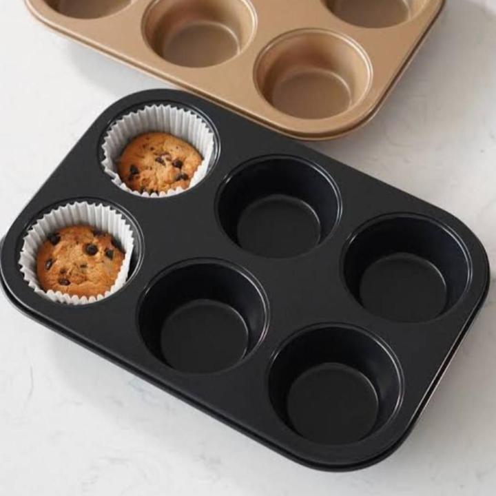 Muffin Cupcake Baking Tray 6 Cavity Non Stick | Daraz.pk