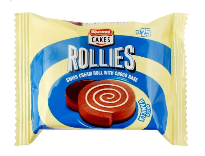 Bisconni Rollies Swiss VANILLA Cake Roll - PACK OF 08pcs | Daraz.pk
