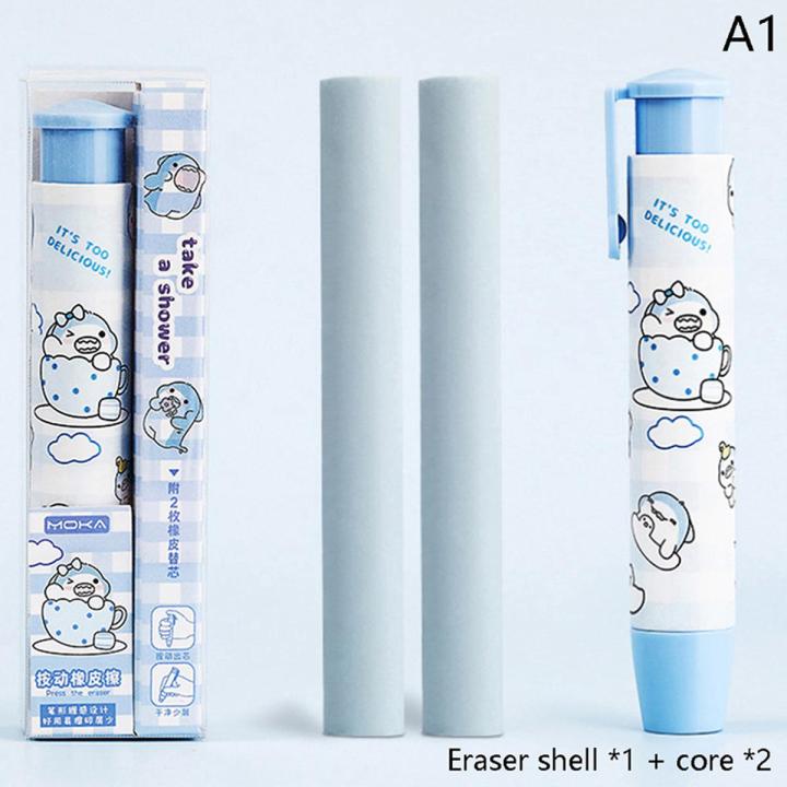 Creative Cartoon Rubber Eraser Girl Pressing Pencil Eraser Pen Type ...