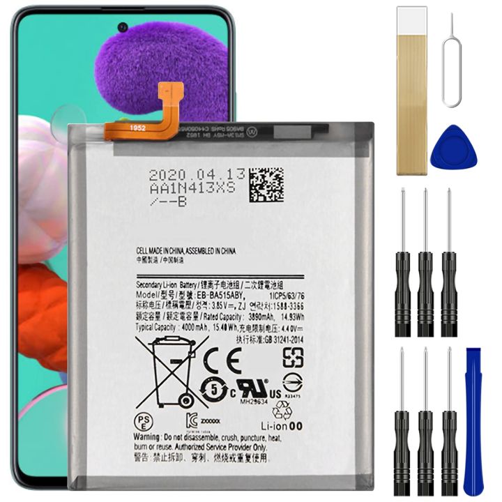 Samsung Galaxy A51 4000mAh Battery Original Lithium Cell EB-BA515ABY ...