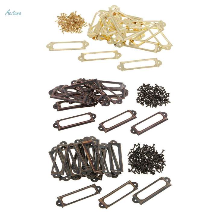 20 Sets of Double Hole File Lab Library Cabinet Drawer Card Holders ...