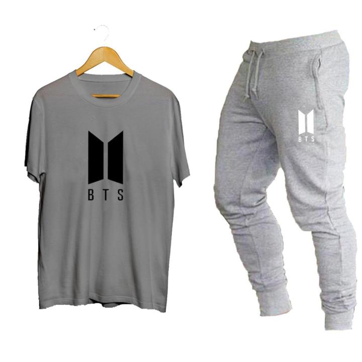 BTS Half Sleeves T shirt And Grey Trouser The Fashion Clothing Casual ...