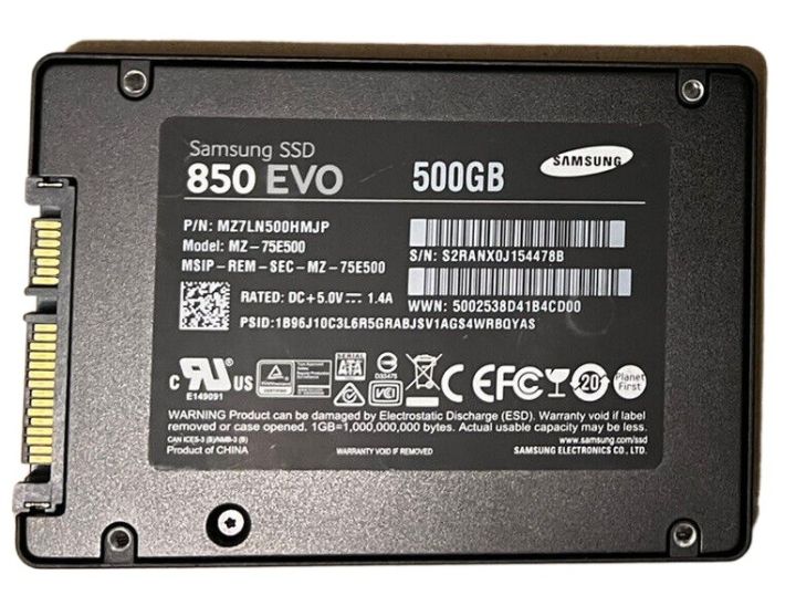 Samsung 850 EVO 500GB SSD Solid State Drive MZ-75E500 MZ7LN500 | Daraz.pk