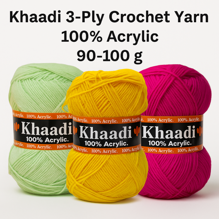 🧶 Khaadi 3-Ply Acrylic Wool Yarn – Soft Crochet Wool Yarn for Knitting ...