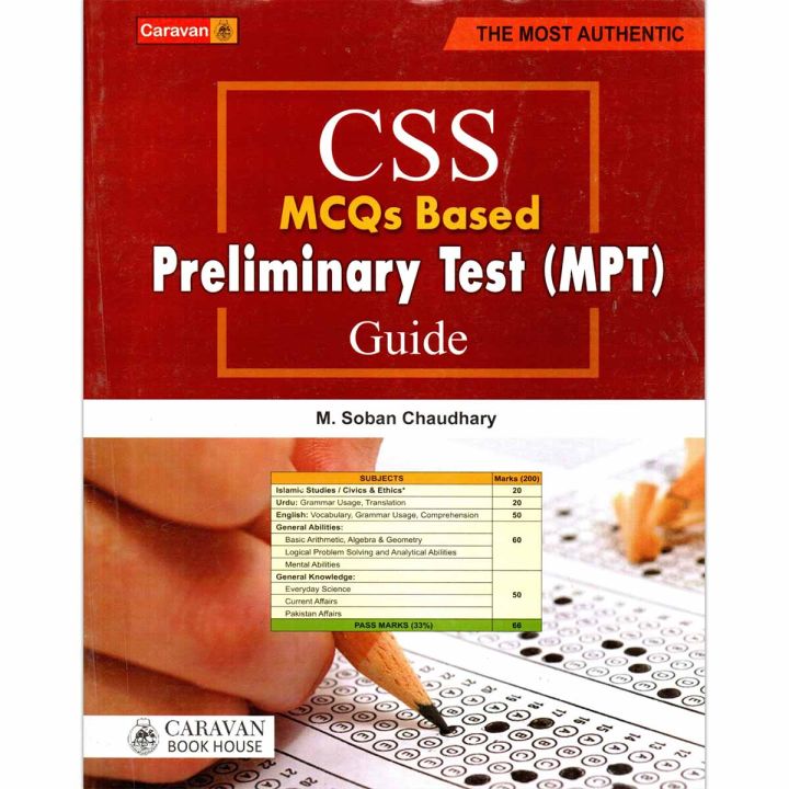 Caravan The Most Authentic CSS MCQs Based Preliminary Test (MPT) Guide ...