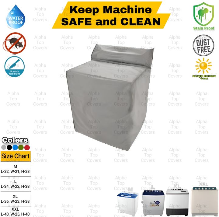 Twin Tub Washing Machine Covers By Alpha 7kg 7.5kg 8kg 8.5kg 9kg 9.5 ...