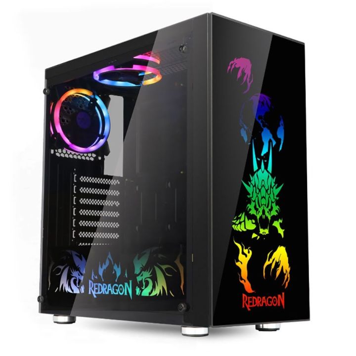 Redragon Steeljaw GC-608 Tempered Glass Gaming PC Case with RGB ...