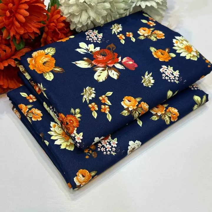 2 piece unstitched digital print suit for women | Daraz.pk