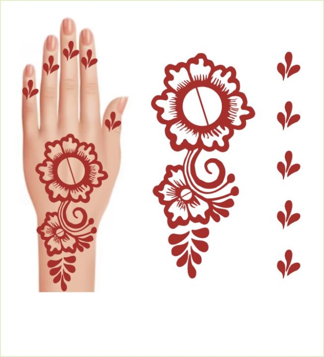 Arabic Mehndi Sticker Henna Stencil | Daraz.pk