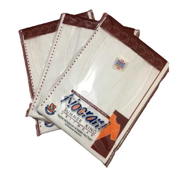 Pack of 3 Noorani Men's Banyan with Sleeves- Original Noorani Cotton ...