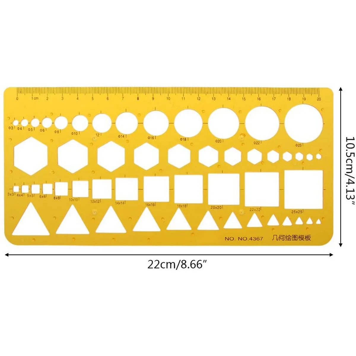 Circles Squares Triangle Geometric Template Ruler Stencil Measuring ...