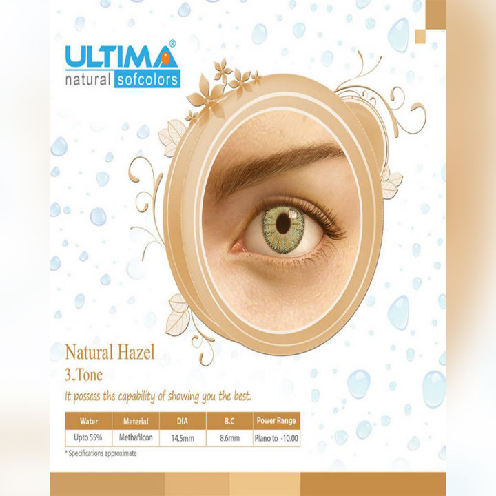 Ultima Color Contact Lenses - Natural Hazel with FREE KIT (100% ...