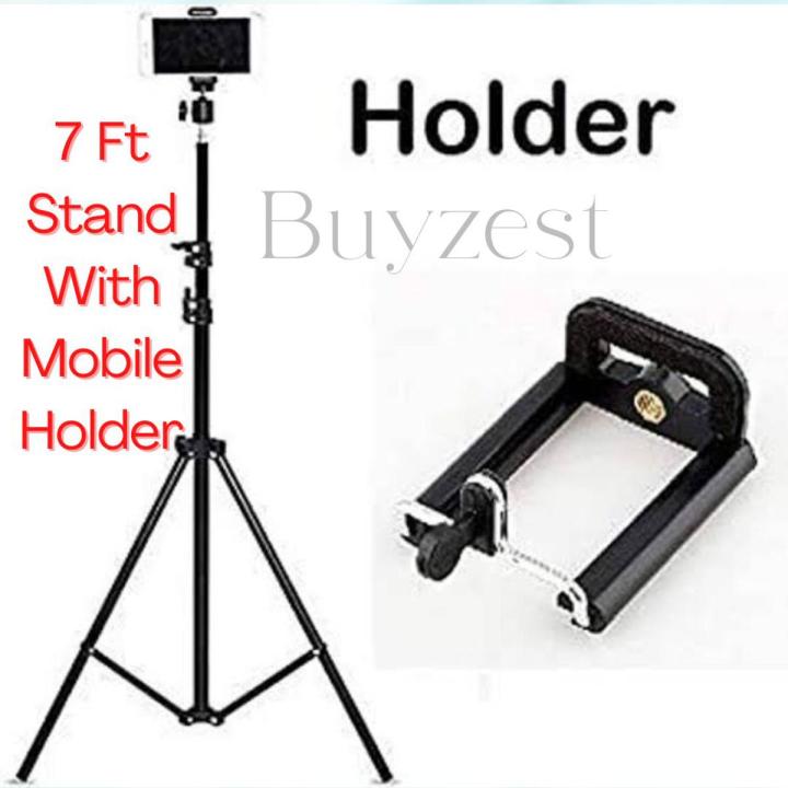 7 Feet Tripod Stand - Aluminium Made - for Ring Lights, Cameras, Light ...