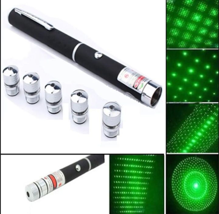 Green Laser Pointer - Light with 4 Patterns in Green Color with 2 Cell ...