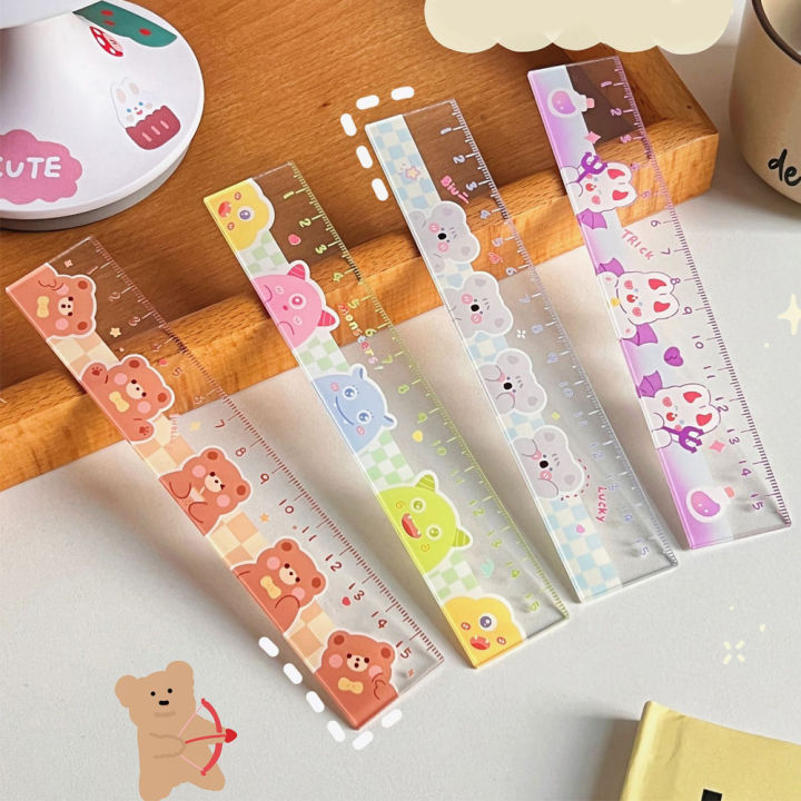 1/3Pcs 15Cm Cute Cartoon Pattern Straight Ruler Kawaii Stationery Funny ...