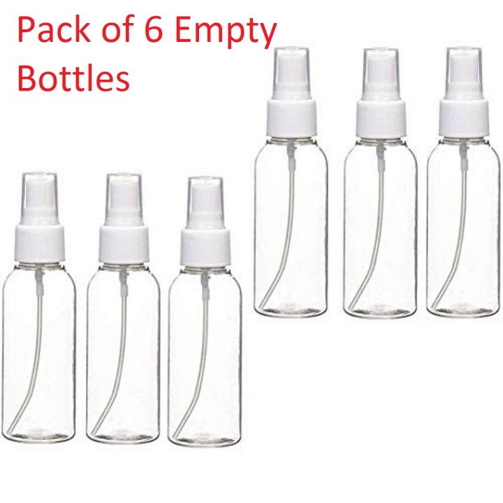 Pack of 6 Empty Plastic Spray Bottle 120 ml refillable empty clear ...