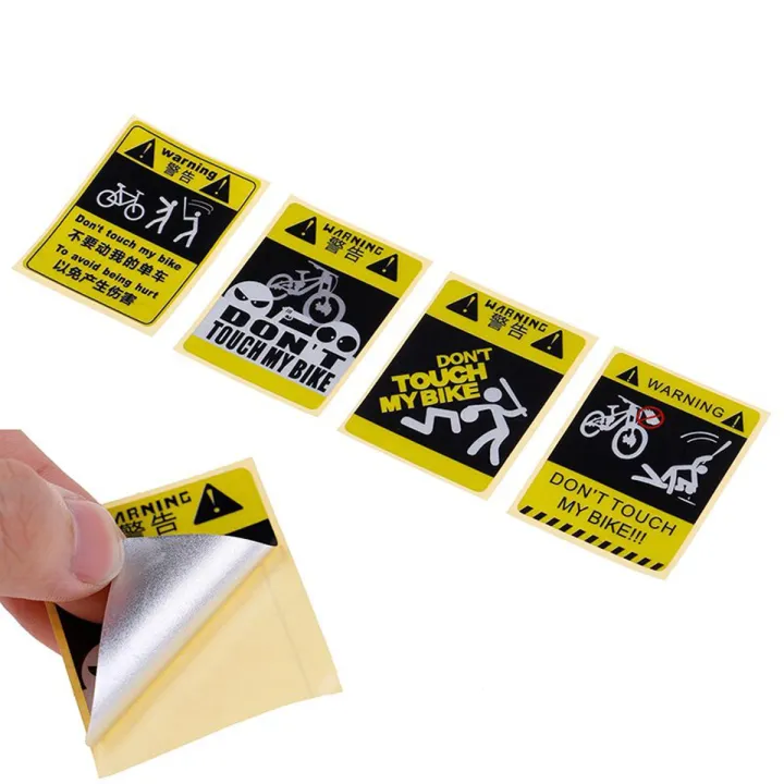 4 Types Bicycle Warning Sticker DONT TOUCH MY BIKE Sticker Waterproof ...