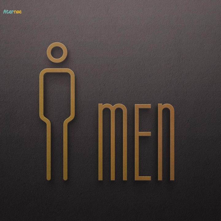 Bathroom Sign Graphical Symbols Toilet Sign 3D Restroom Sign Bathroom ...