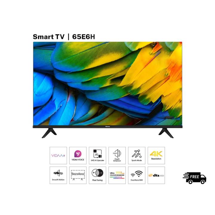 Hisense 65E6H 65 4K Vidda Smart tv, - Black with Brand Warranty | Daraz.pk