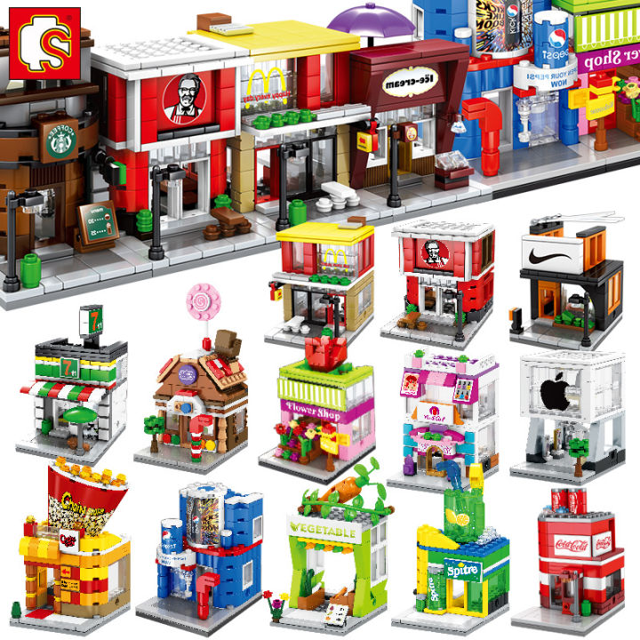 Mini Street View Building Blocks Small Particle Assembled Children's ...