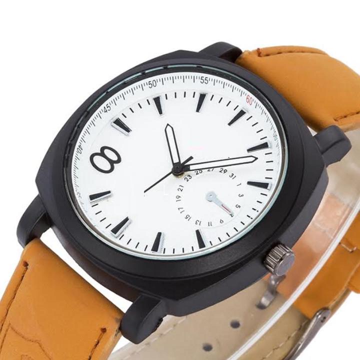 Brown Leather Smart Watch For Men | Daraz.pk
